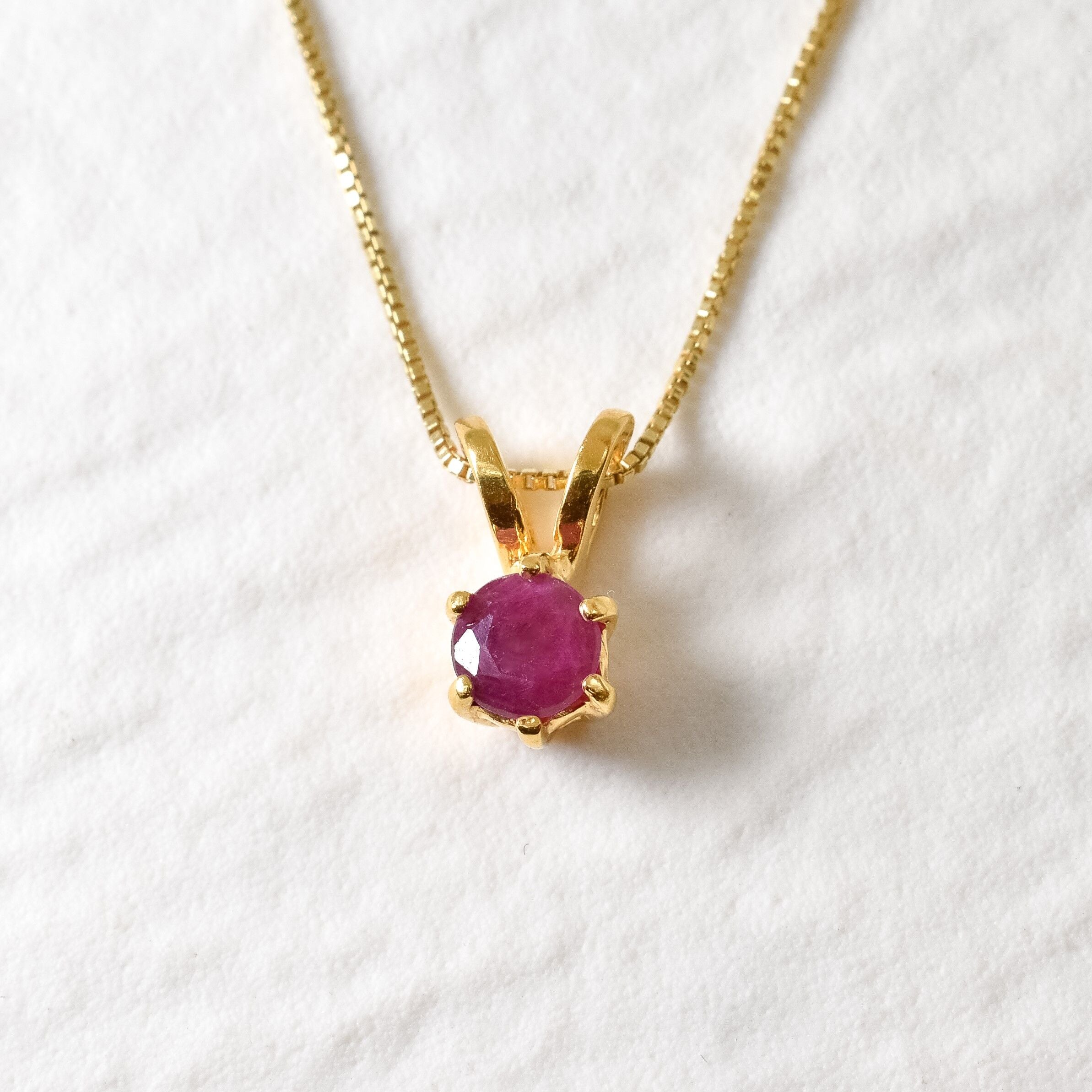 Red Ruby Pendant - Natural Ruby Necklace - July Birthstone Necklace ...